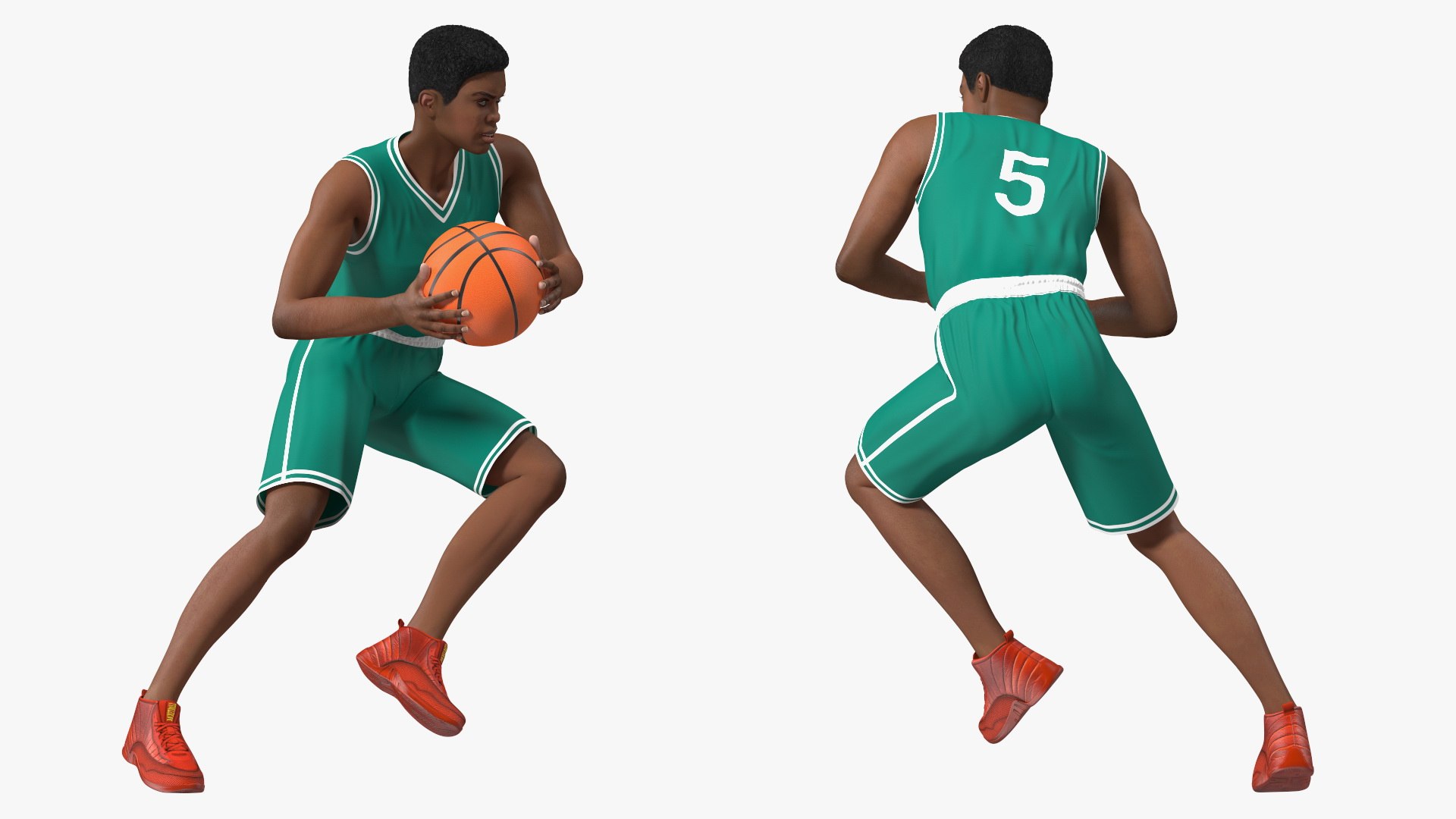 Light Skin Teenager Basketball Player Playing Pose 3D Model ...