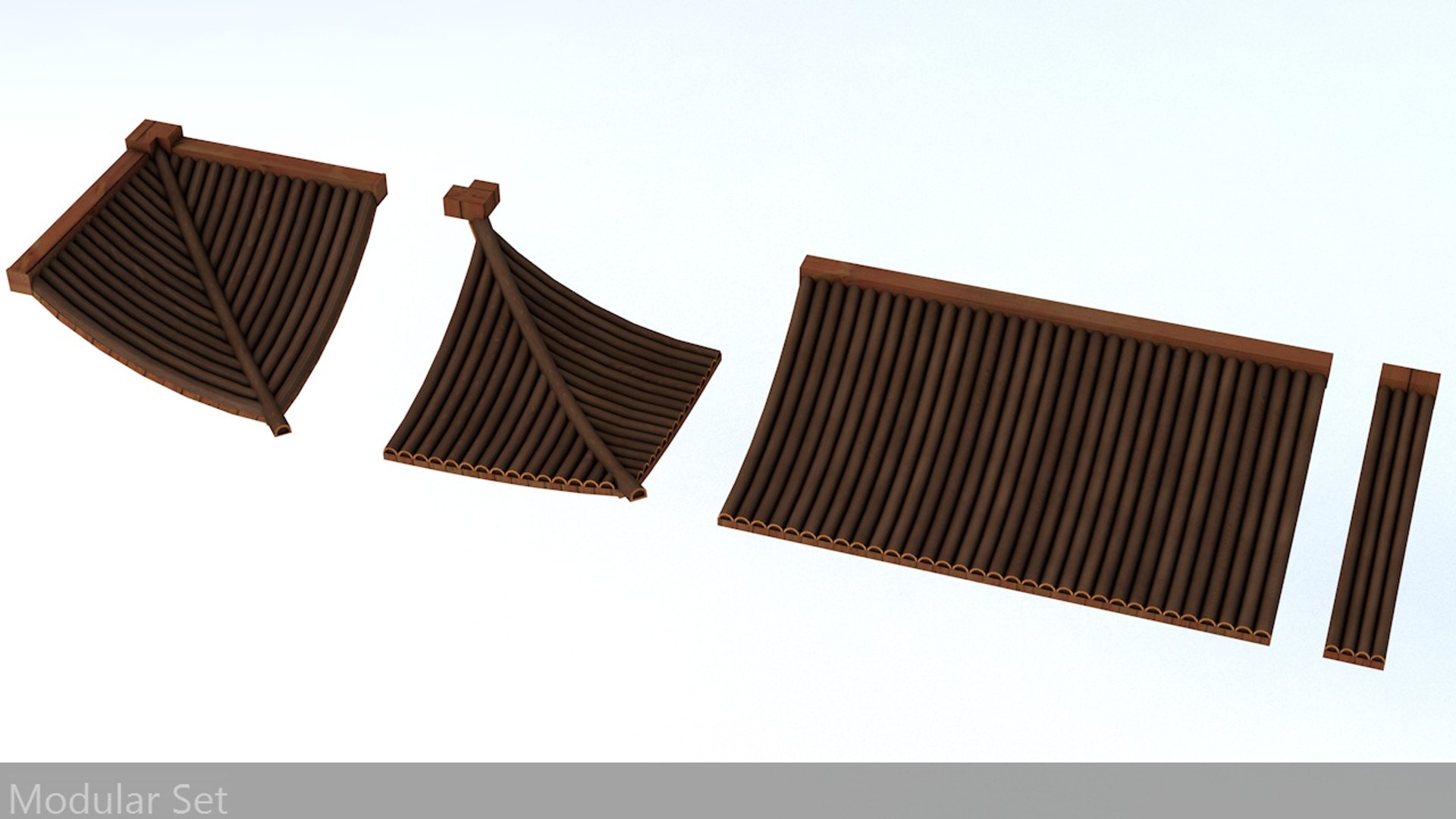 Oriental Roof Modular Elements 3D Model - TurboSquid 1412756