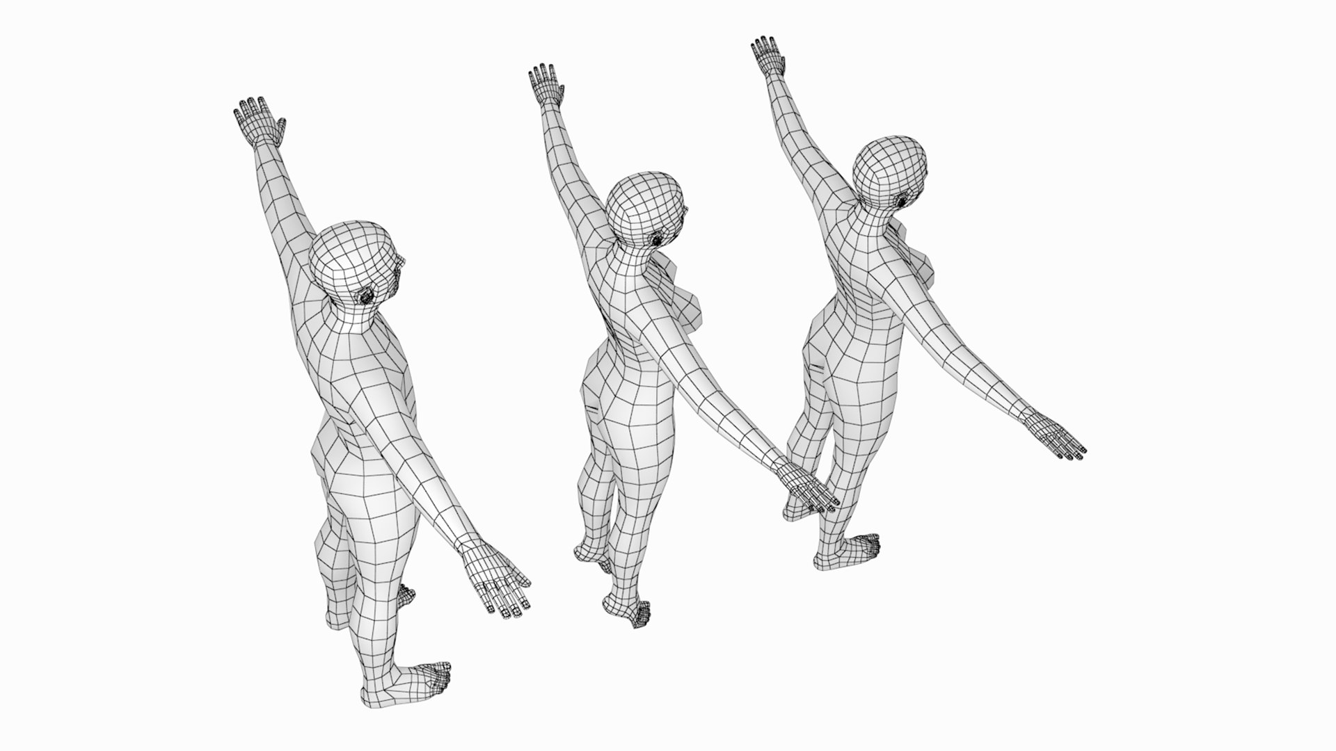 3D Model Natural Female And Male In T-Pose Base Mesh - TurboSquid 2101057