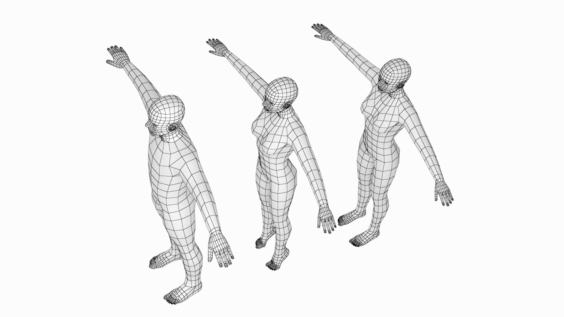3D Model Natural Female And Male In T-Pose Base Mesh - TurboSquid 2101057