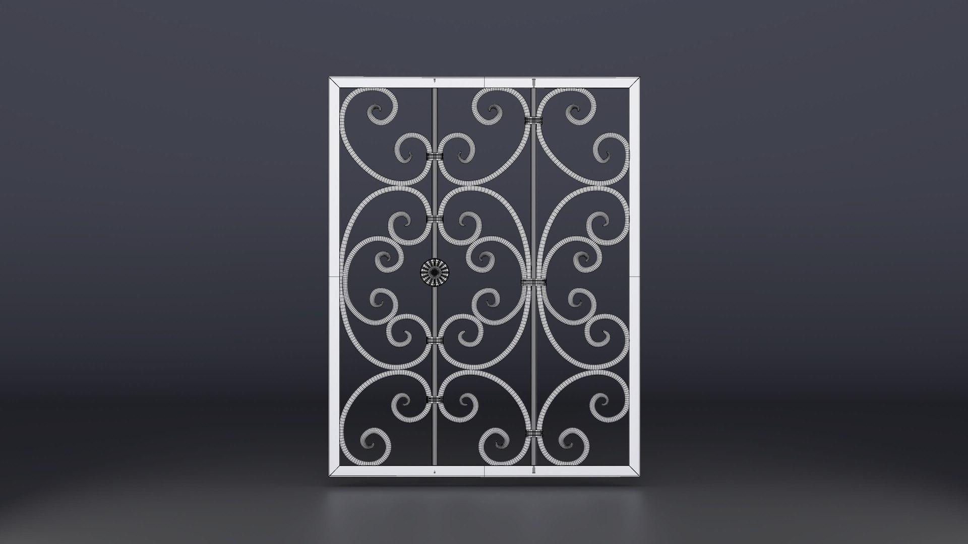 3D Decorative Metal Window Fence Security Grille - TurboSquid 2412845