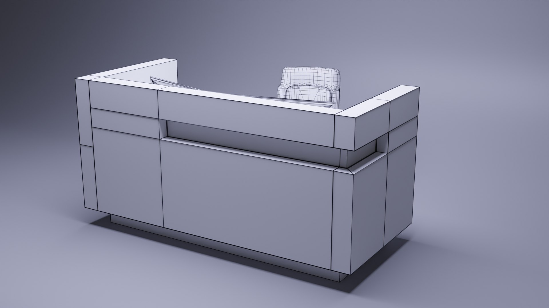 3D Reception Desk Model - TurboSquid 1628058