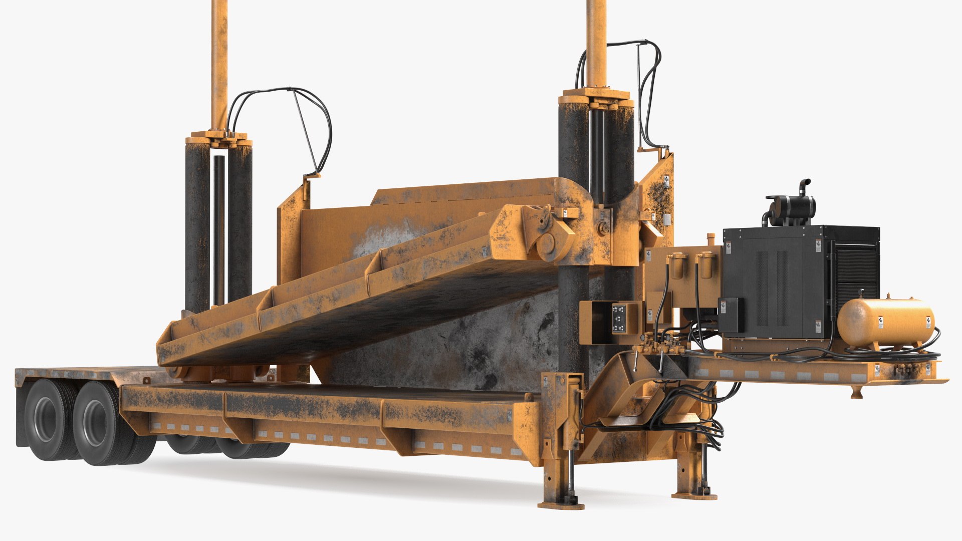 Shabby Car Crusher Yellow Rigged Model - TurboSquid 2148478