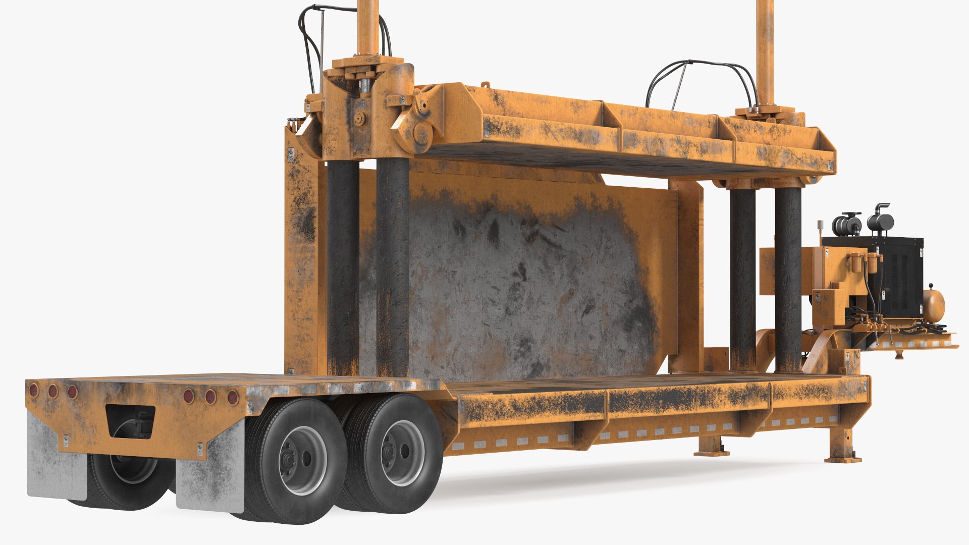Shabby Car Crusher Yellow Rigged Model - TurboSquid 2148478