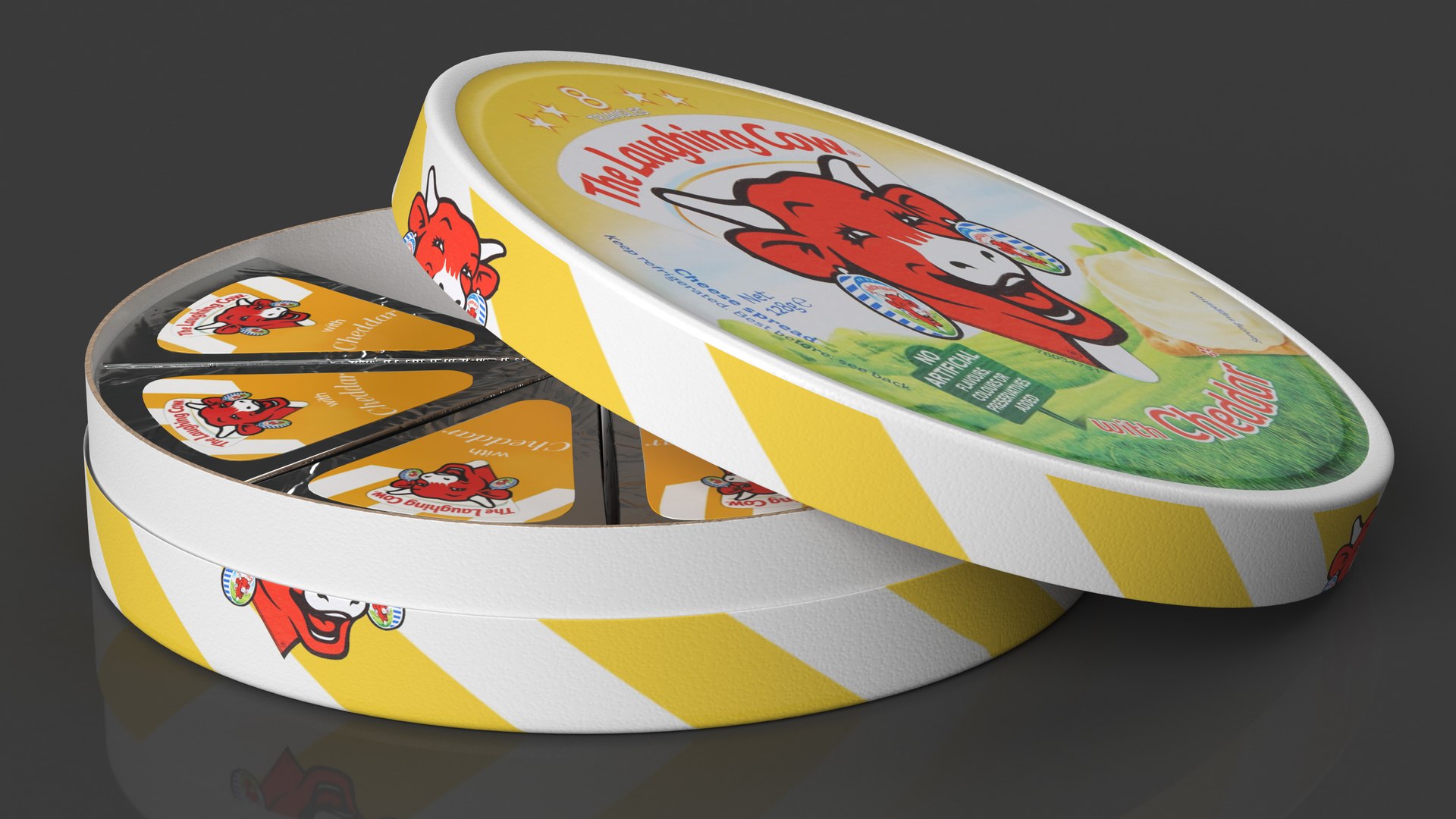 3D Creamy Cheese Box Laughing Cow Cheddar Triangles - TurboSquid 2155767