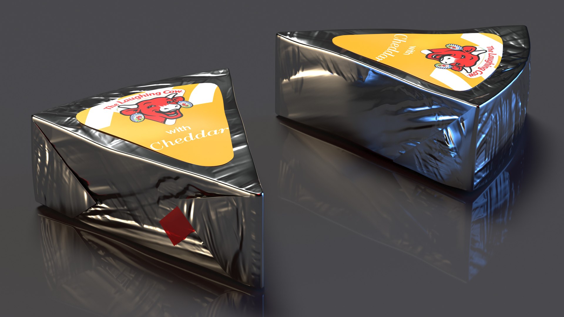 3D Creamy Cheese Box Laughing Cow Cheddar Triangles - TurboSquid 2155767