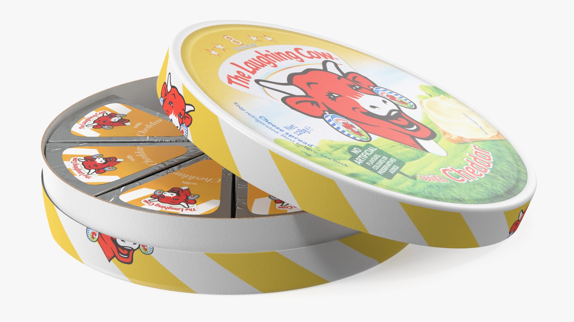 3D Creamy Cheese Box Laughing Cow Cheddar Triangles - TurboSquid 2155767