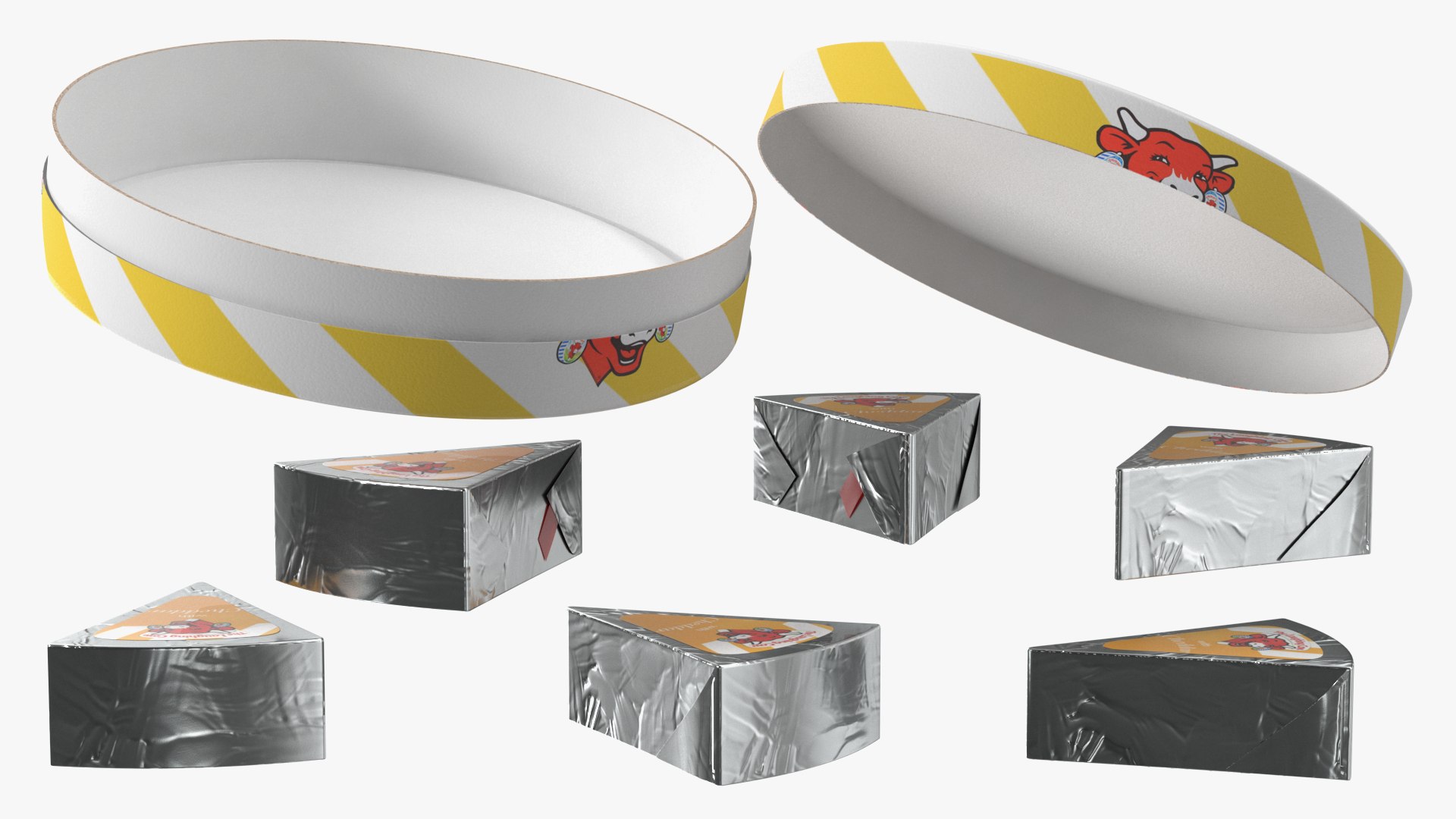 3D Creamy Cheese Box Laughing Cow Cheddar Triangles - TurboSquid 2155767