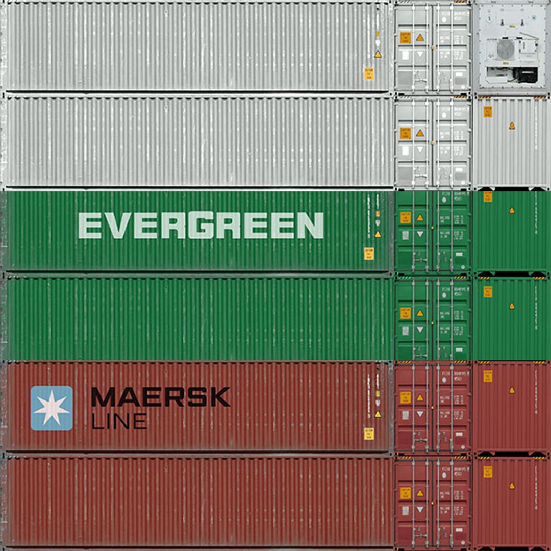 3d Shipping Containers Model