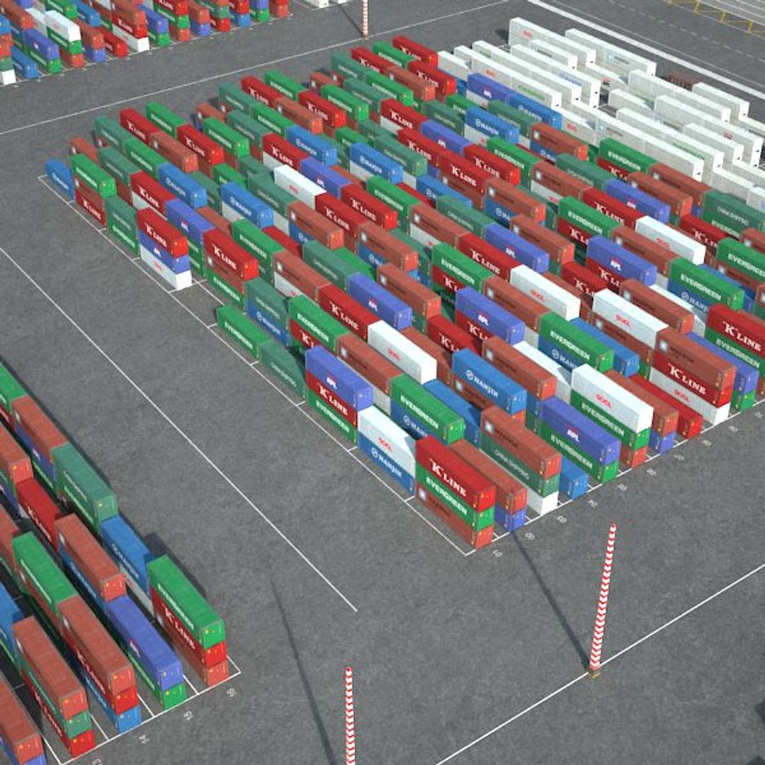 3d Shipping Containers Model
