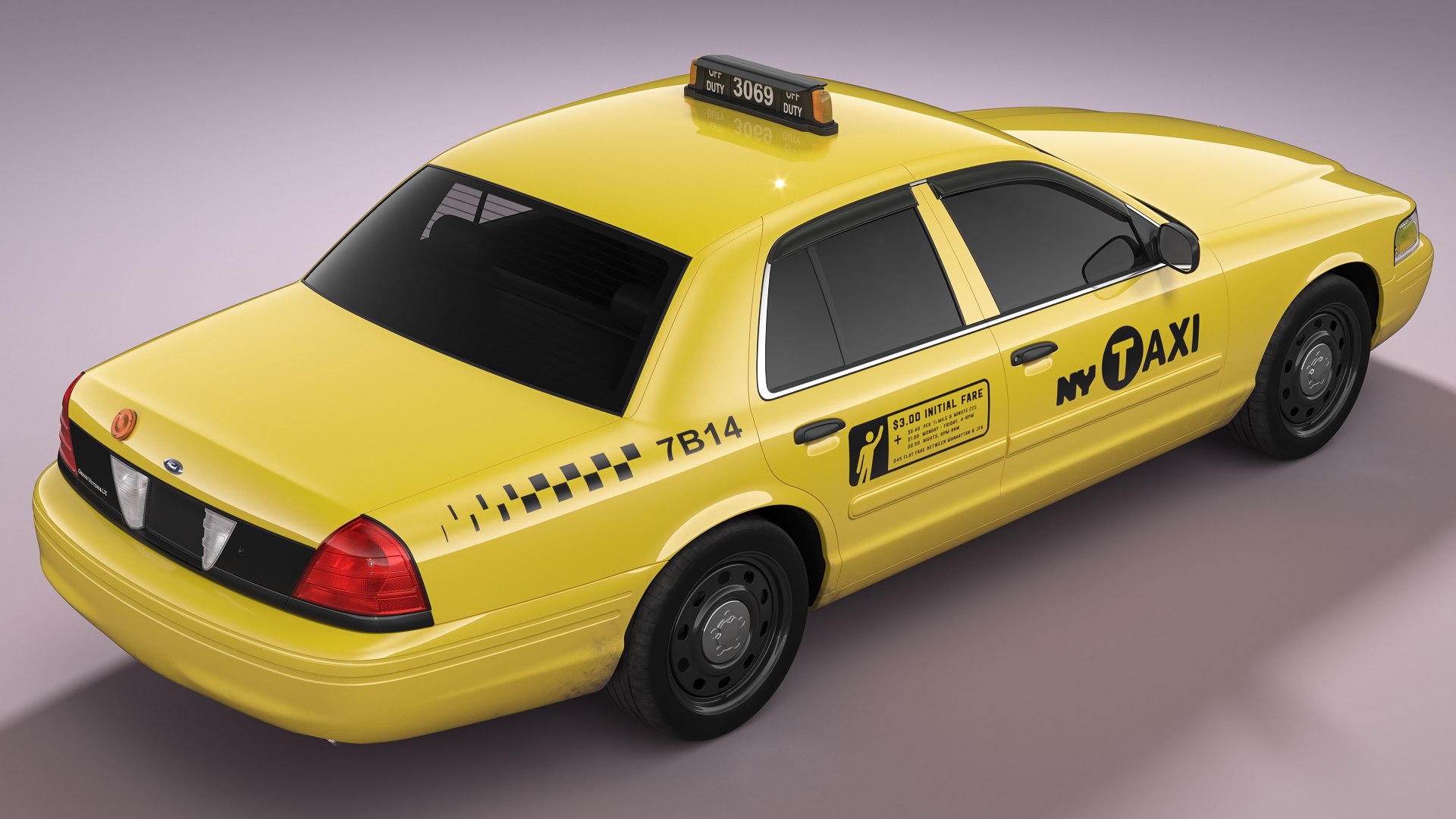 3D Ford Crown Victoria New York Taxi - TurboSquid 2212016