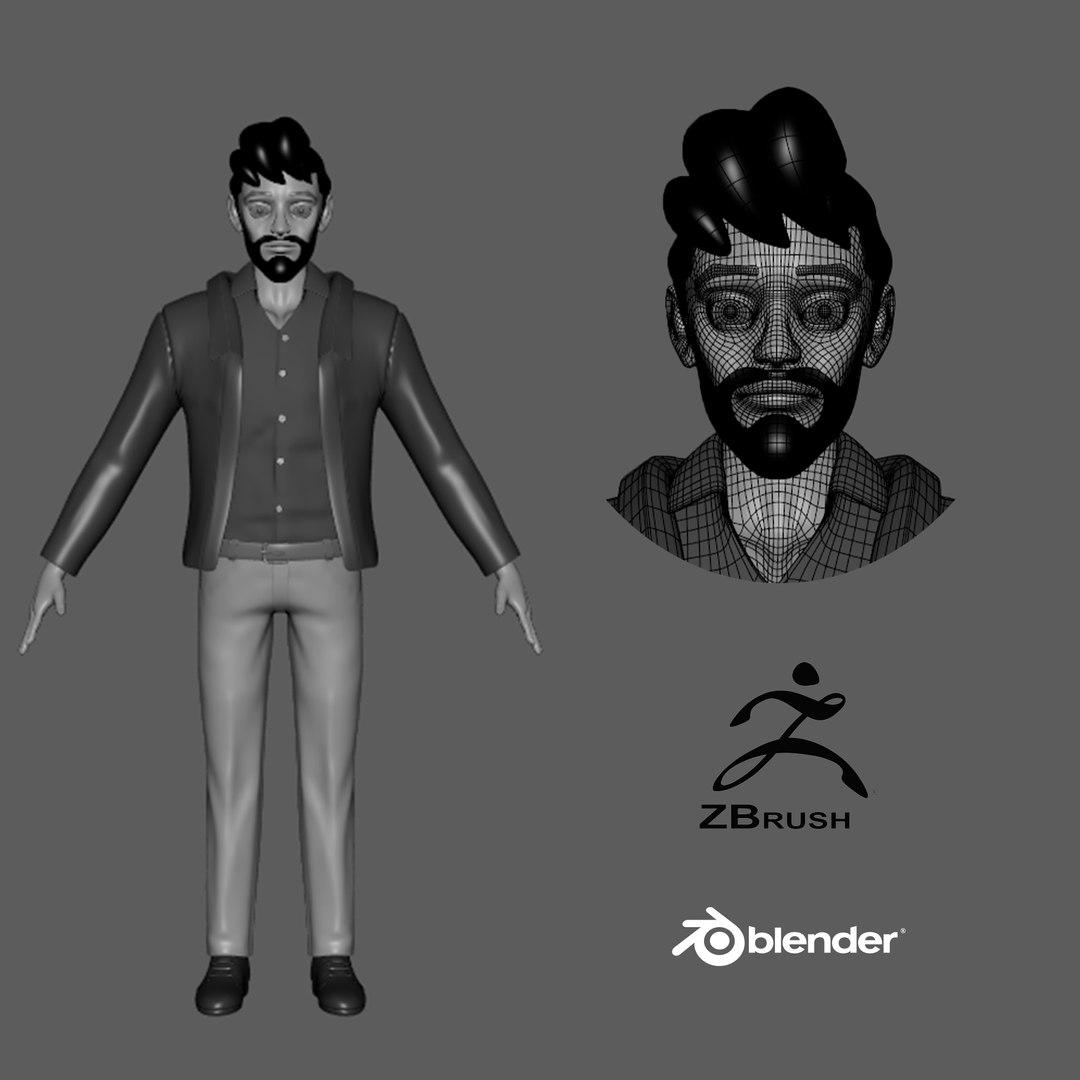 Cartoon Man - base mesh 3D model - TurboSquid 2182124