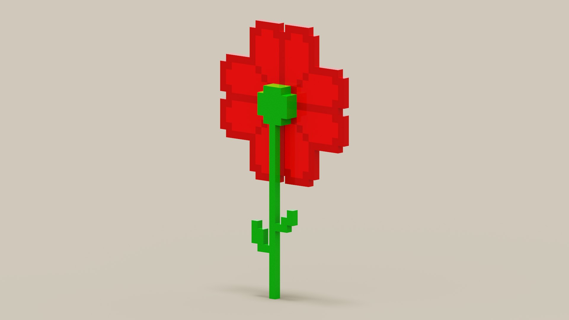 Voxel Red Daisy Model - TurboSquid 1976563