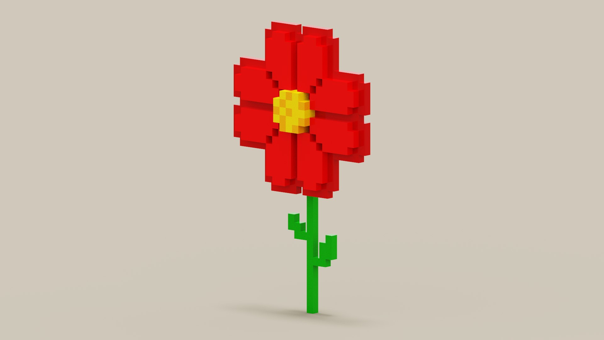 Voxel Red Daisy Model - TurboSquid 1976563