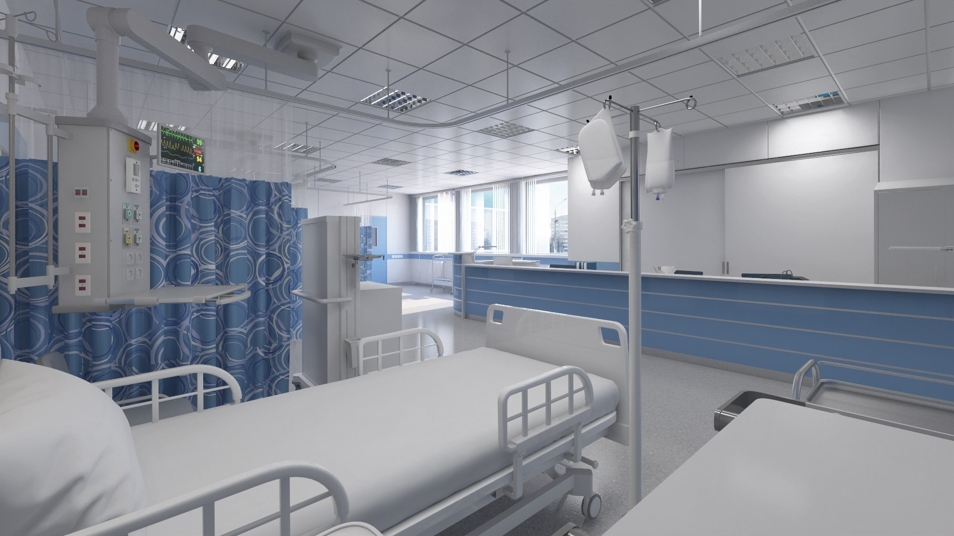 Hospital Patient Ward Room 10 3D - TurboSquid 2012647