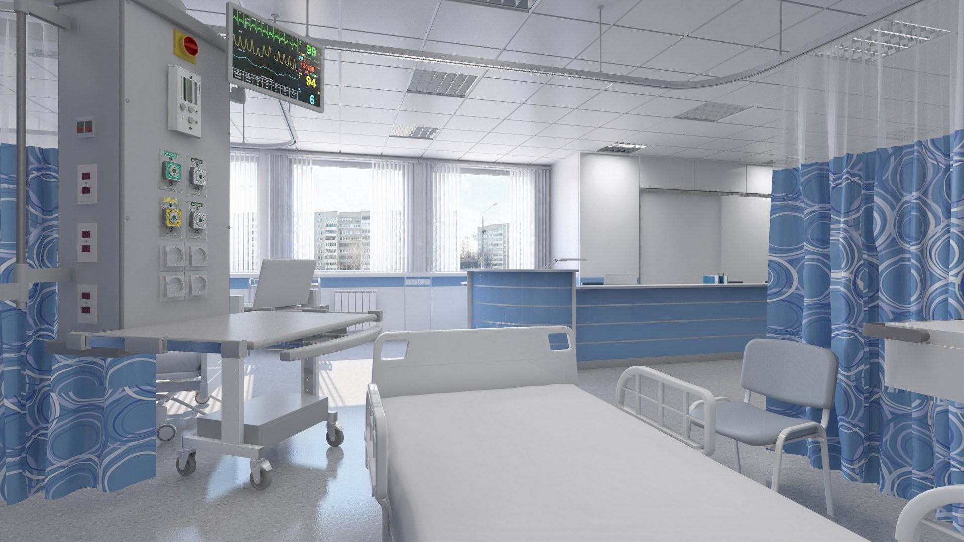 Hospital Patient Ward Room 10 3D - TurboSquid 2012647