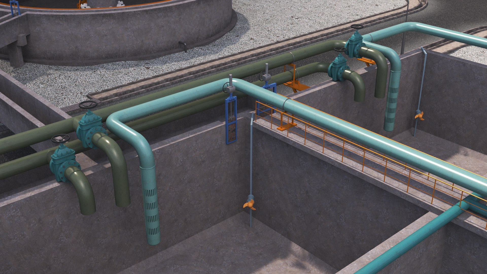 Water Treatment Plant 01 3D Model - TurboSquid 2279455