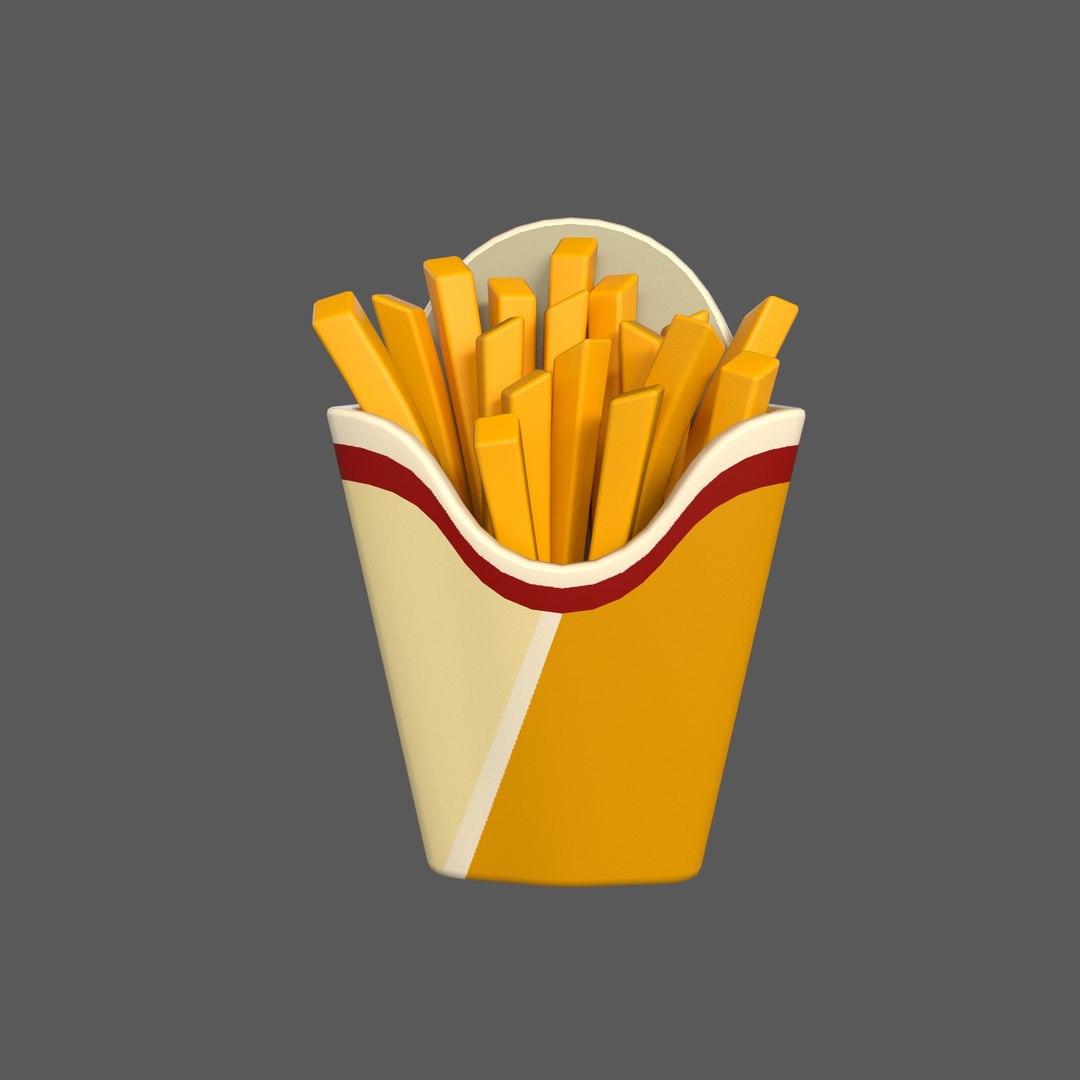 Cartoon French Fries 3D Model - TurboSquid 1971142