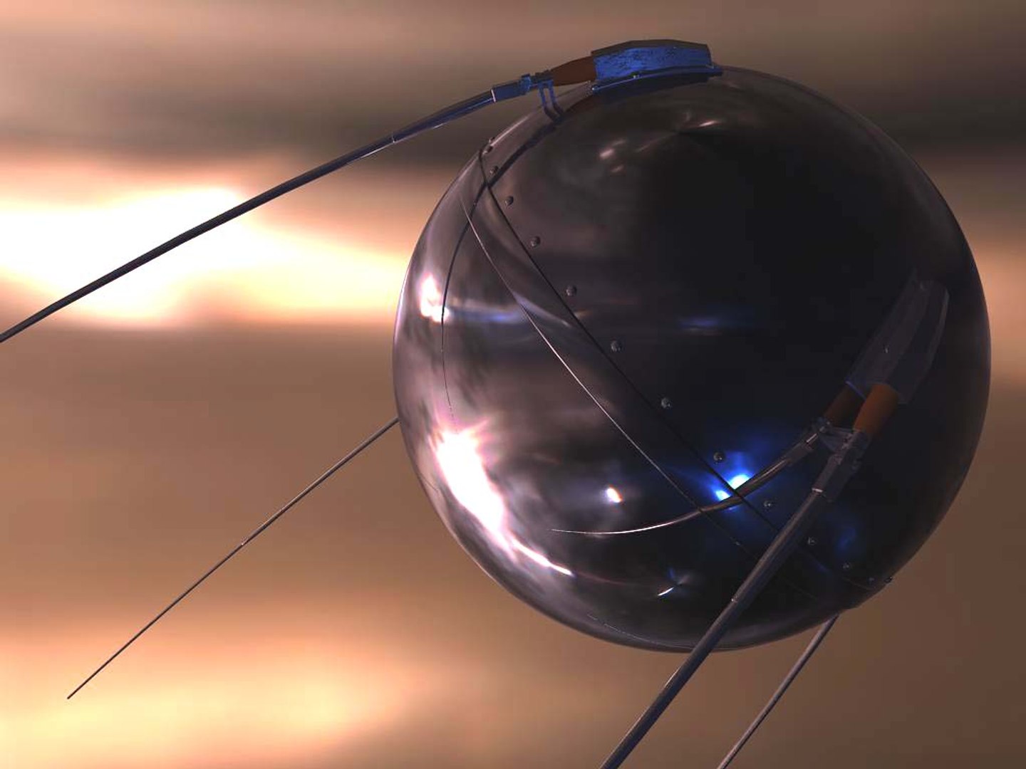 3d Sputnik 1 Satellite Model