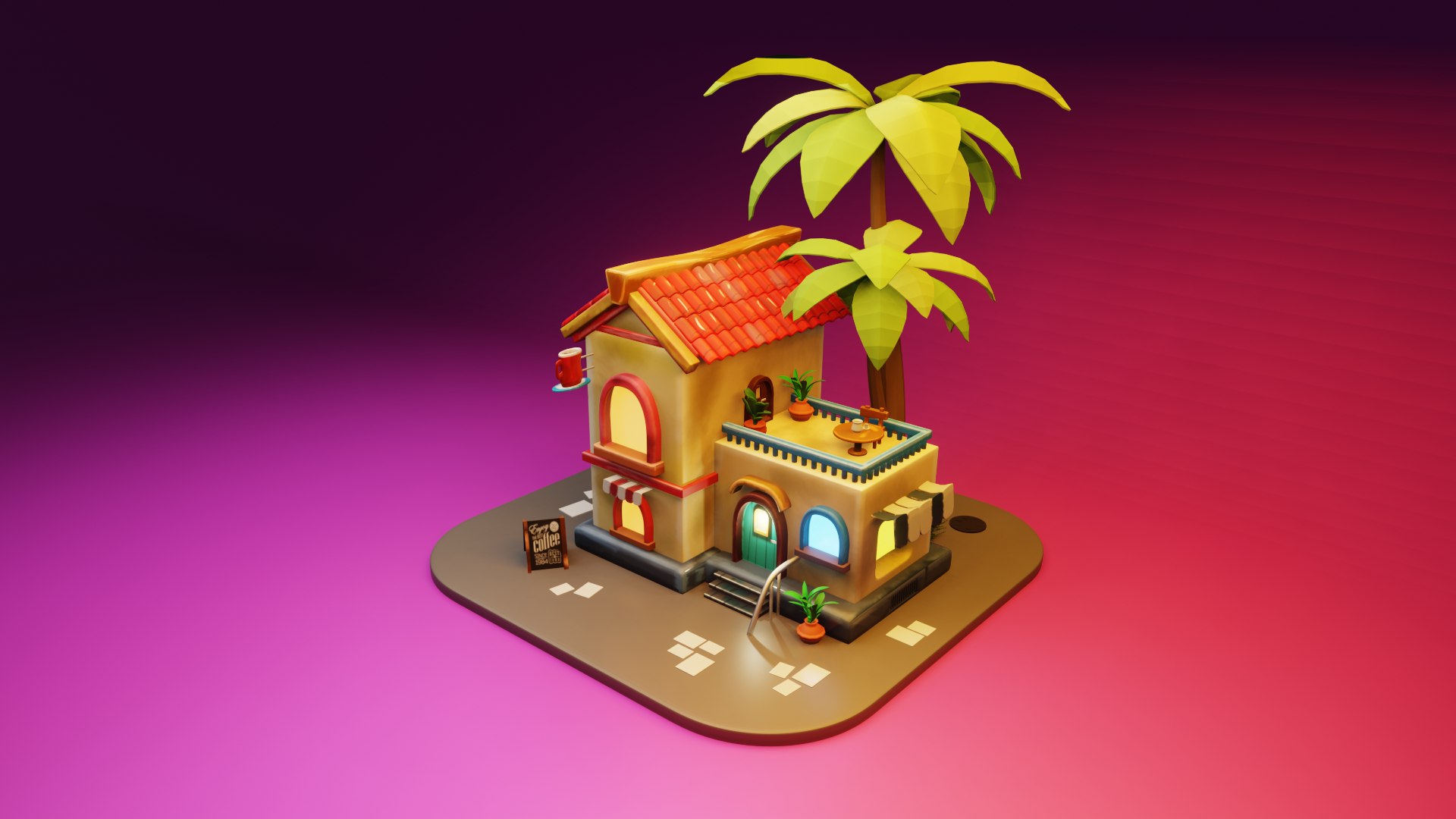 Middle Eastern Like Coffee Shop Cafe Blender 3D 3D Model - TurboSquid ...