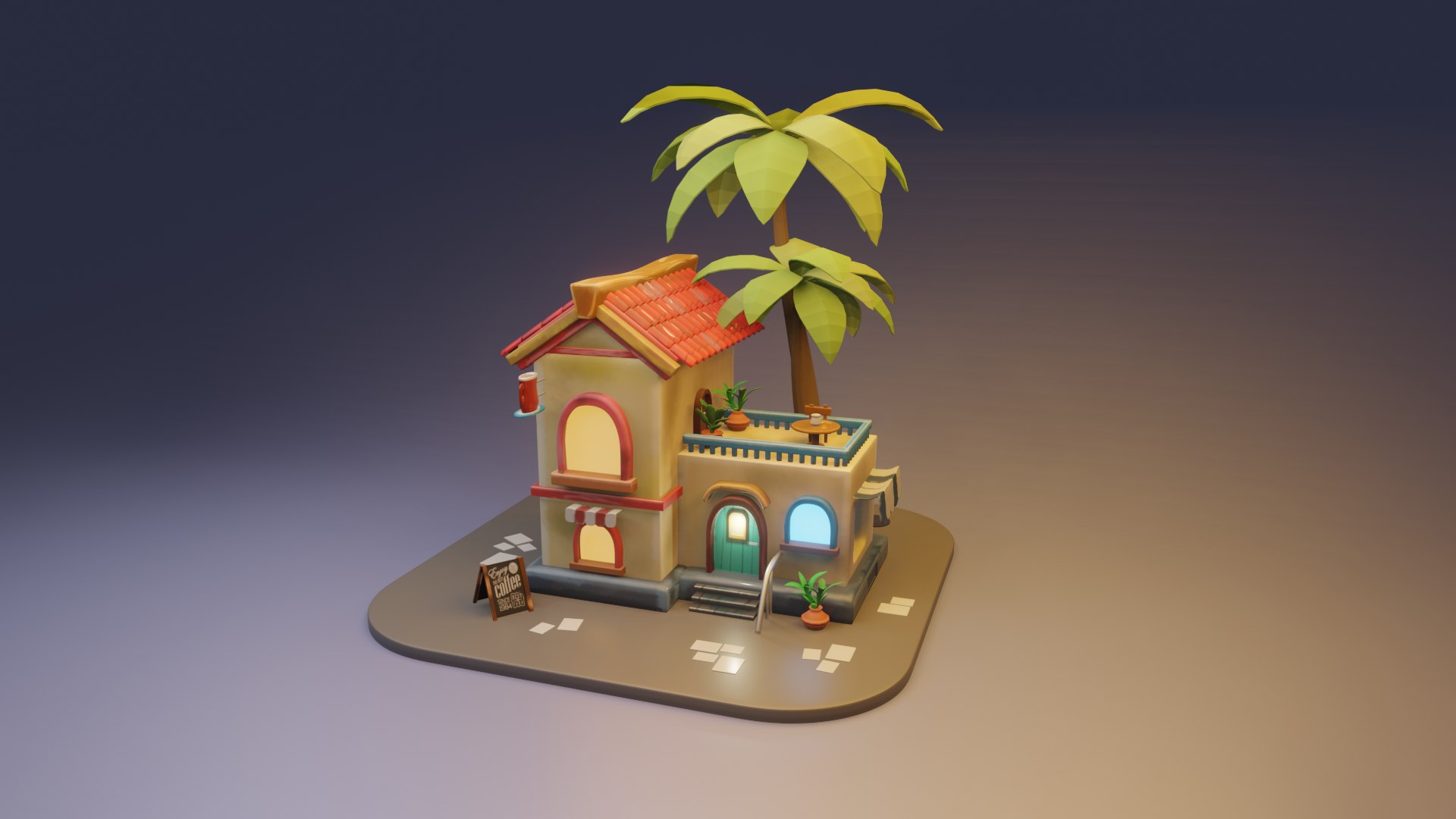 Middle Eastern Like Coffee Shop Cafe Blender 3D 3D Model - TurboSquid ...