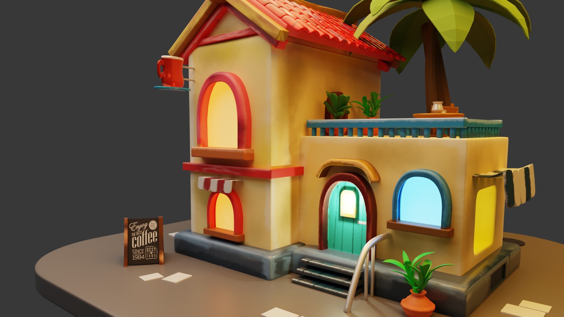 Middle Eastern Like Coffee Shop Cafe Blender 3D 3D Model - TurboSquid ...