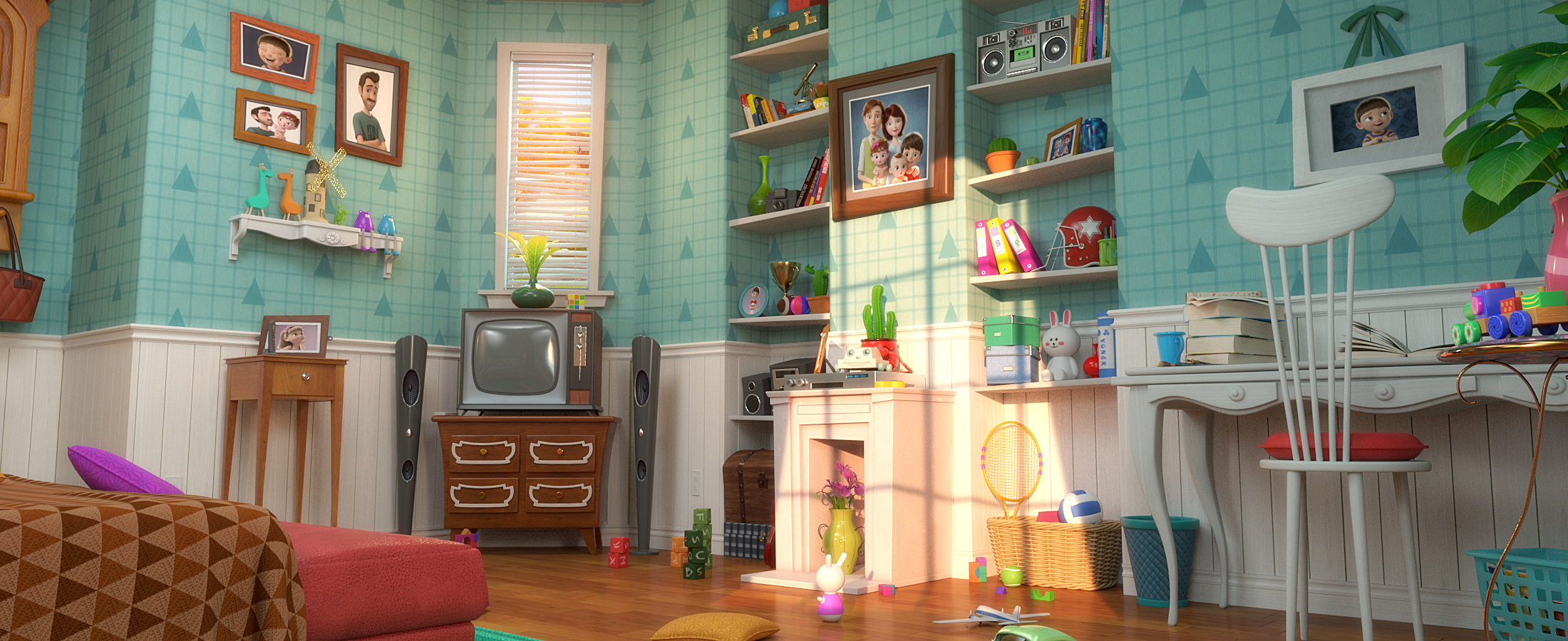 3D cartoon bed room - TurboSquid 1679211