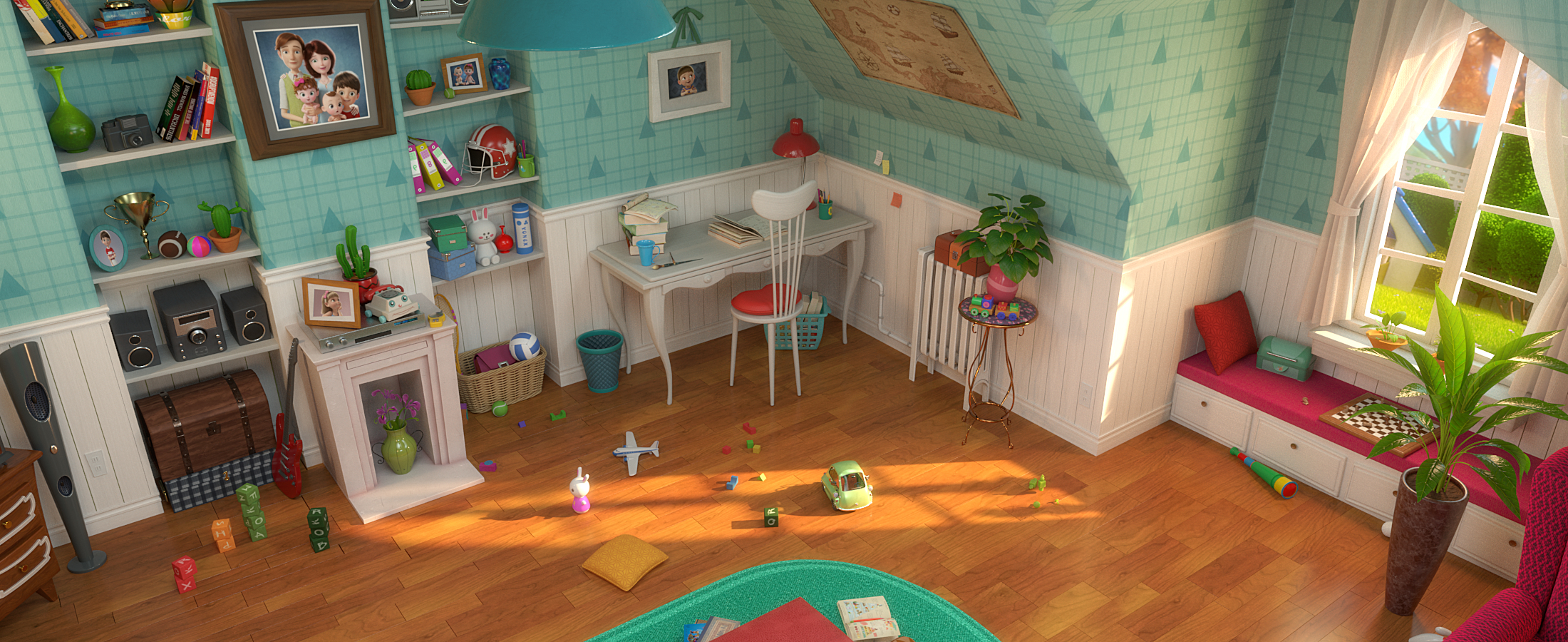 3D cartoon bed room - TurboSquid 1679211