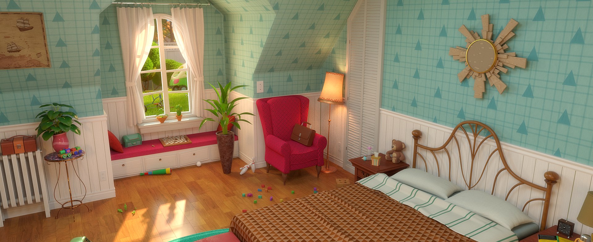 3D cartoon bed room - TurboSquid 1679211