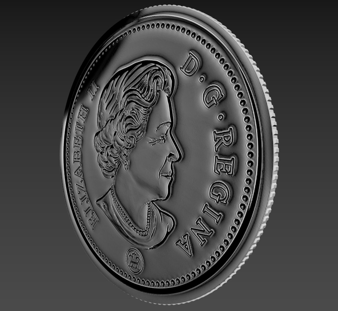 25 Cents Canadian Coin 3D Model - TurboSquid 1222260
