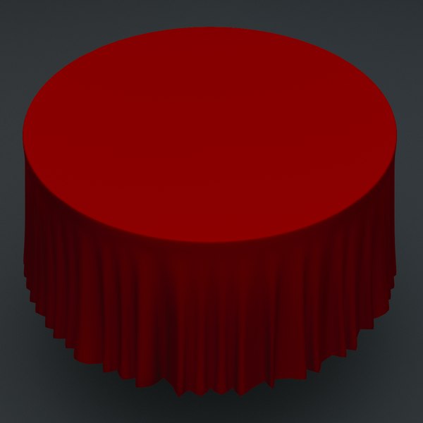 3d table simulated cloth model