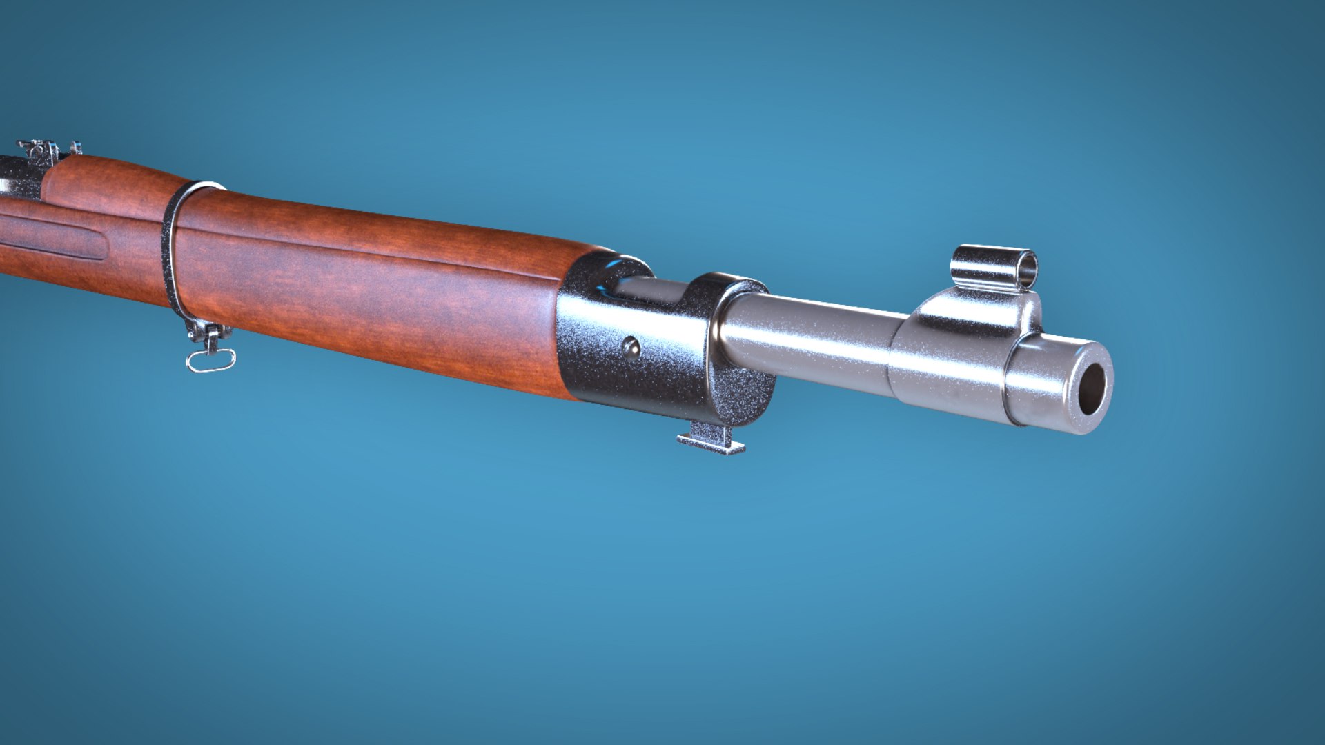 3D Springfield M 1903 Bolt Action Rifle LowPoly Firearm 3D Model Model ...