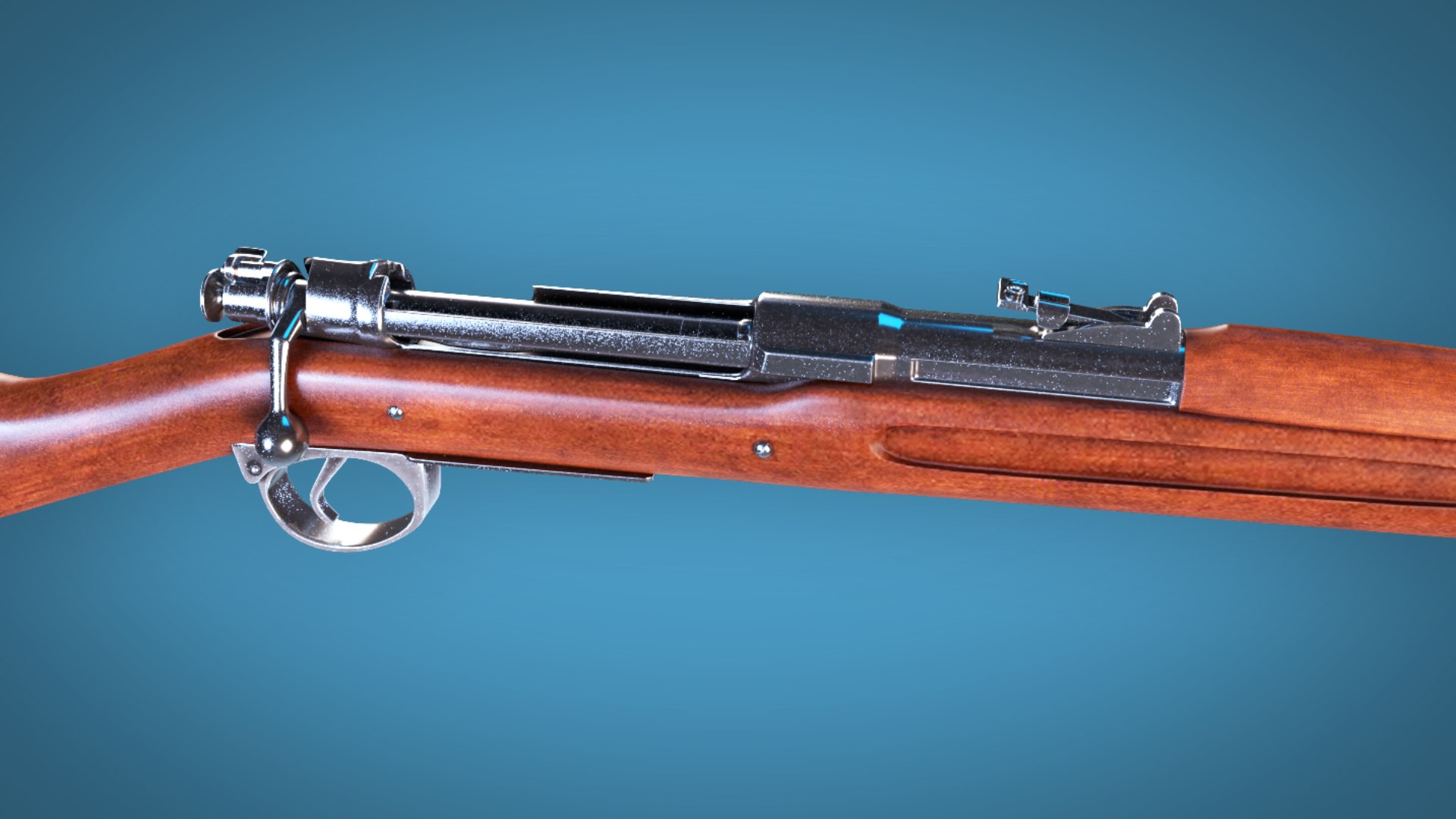 3D Springfield M 1903 Bolt Action Rifle LowPoly Firearm 3D Model Model ...