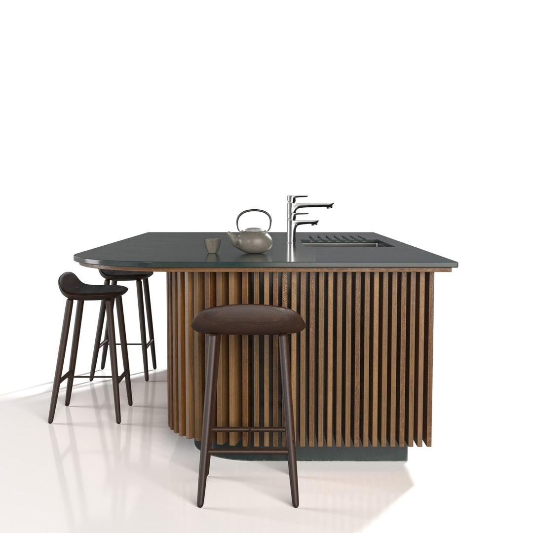 3D Kitchen Island Countertop 02 PBR - TurboSquid 2213644