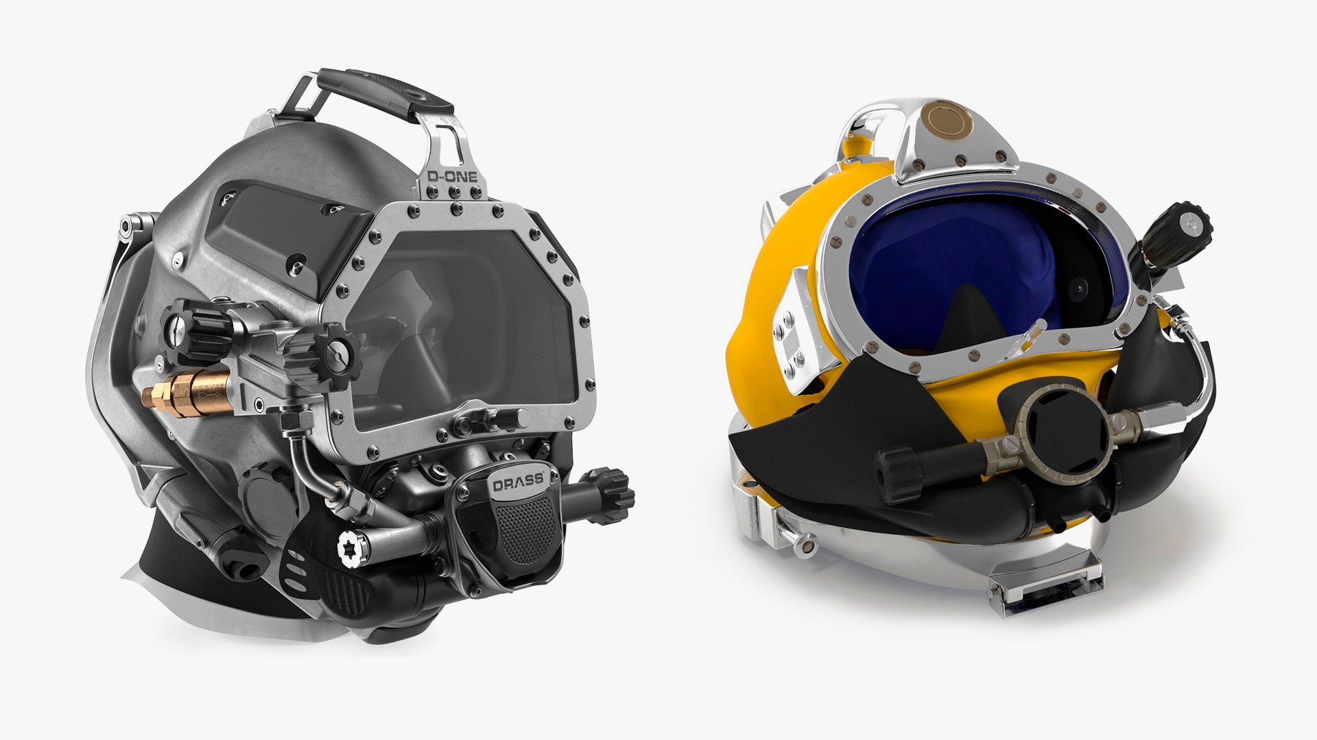 Commercial Diving Helmets Collection 3D model - TurboSquid 2169424