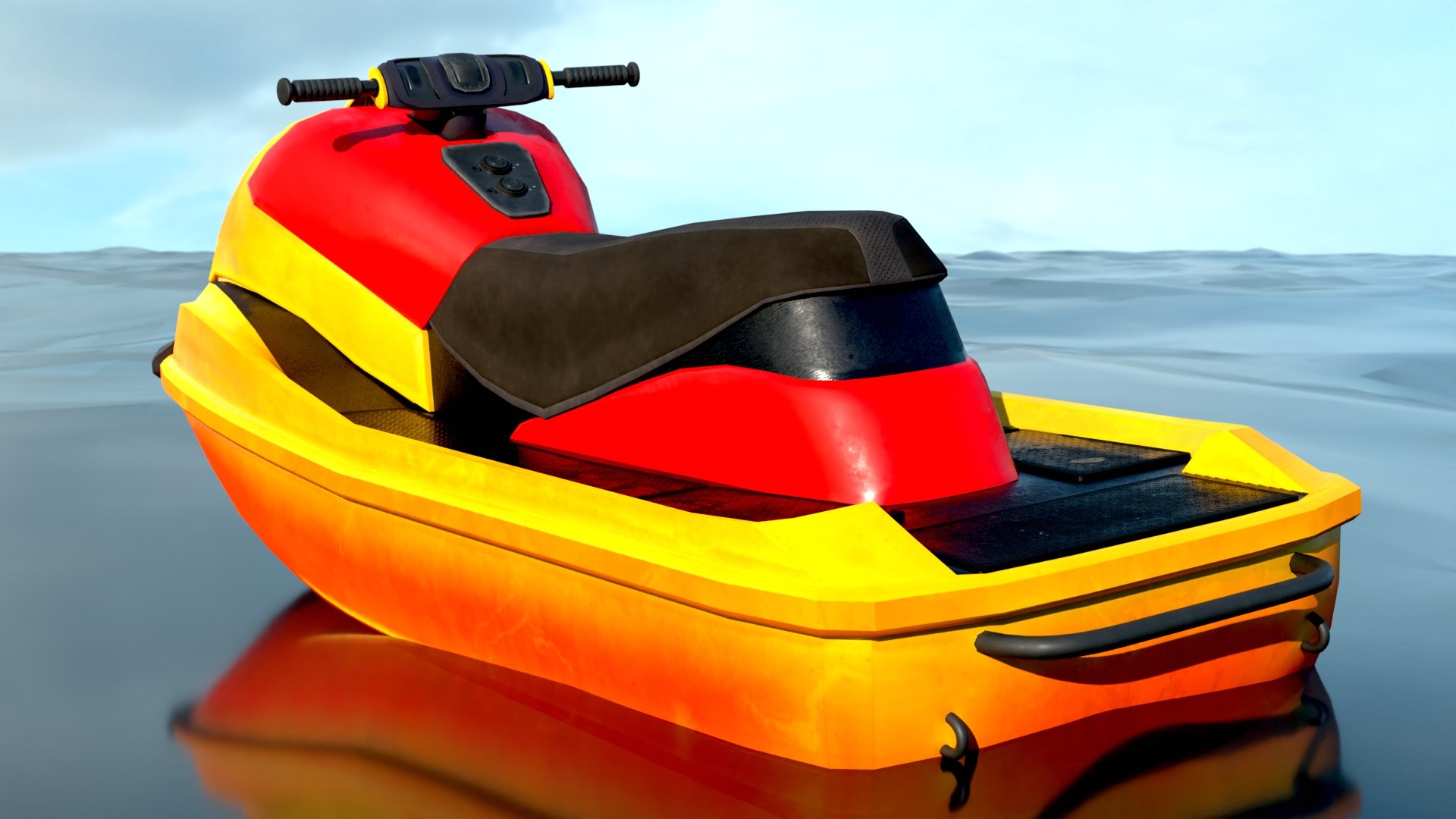 3D Model Rescue Jet Ski Water Scooter Aquabike Hydrocycle Jet Boat Low ...