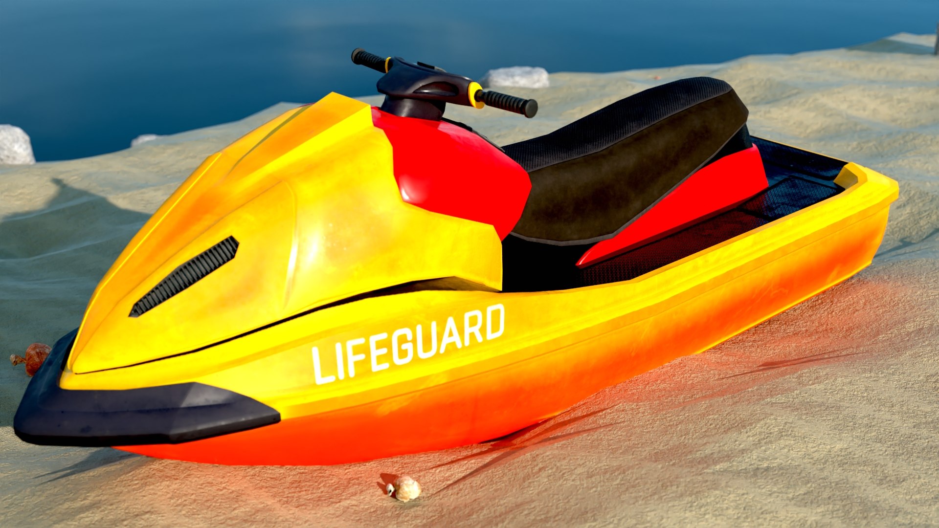 3D Model Rescue Jet Ski Water Scooter Aquabike Hydrocycle Jet Boat Low ...