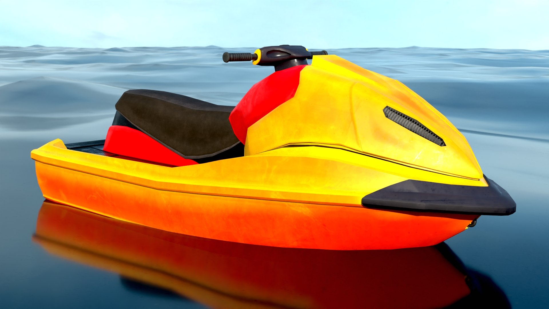 3D Model Rescue Jet Ski Water Scooter Aquabike Hydrocycle Jet Boat Low ...
