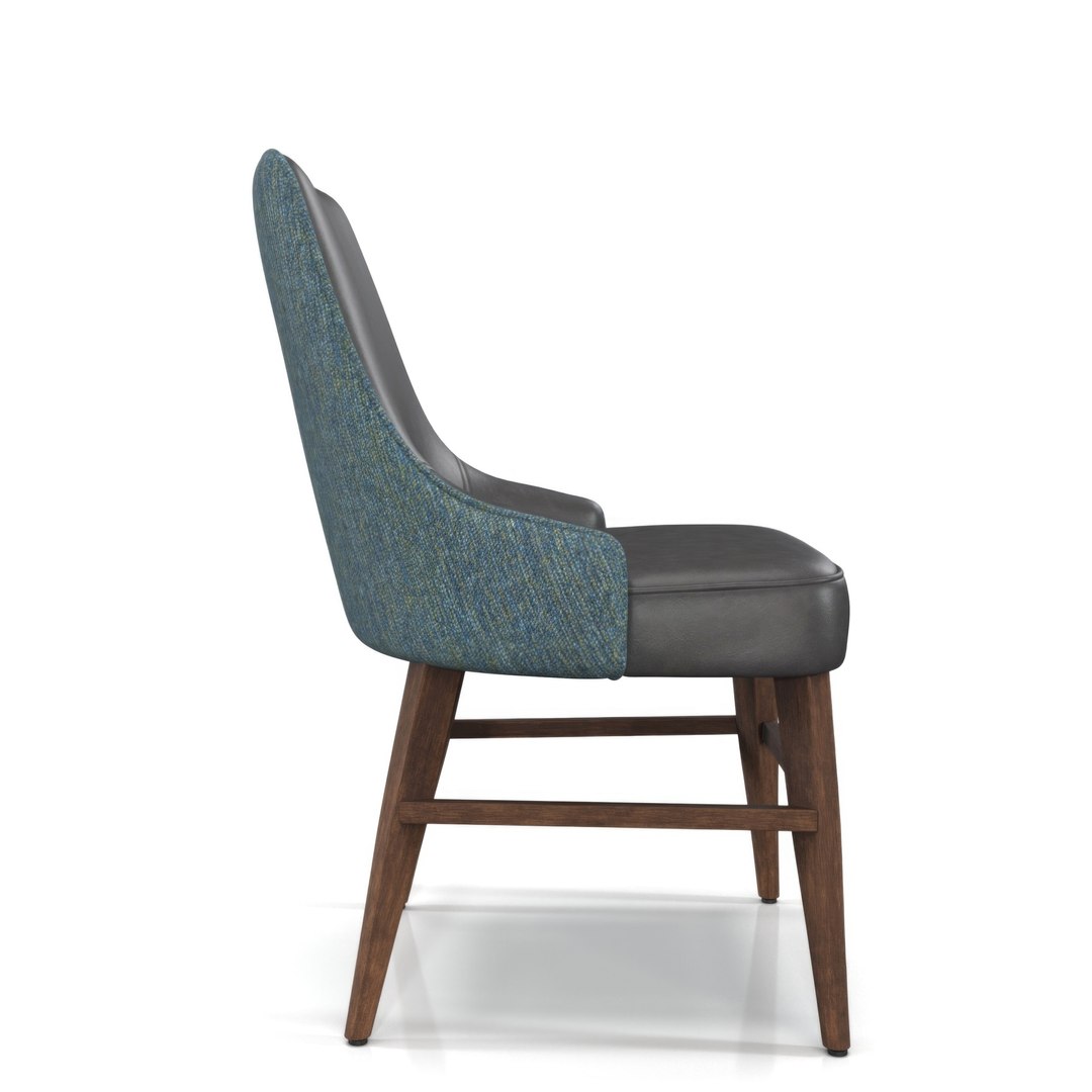 Leather Fabric Wood Base Dining Chair PBR 3D Model - TurboSquid 2227662