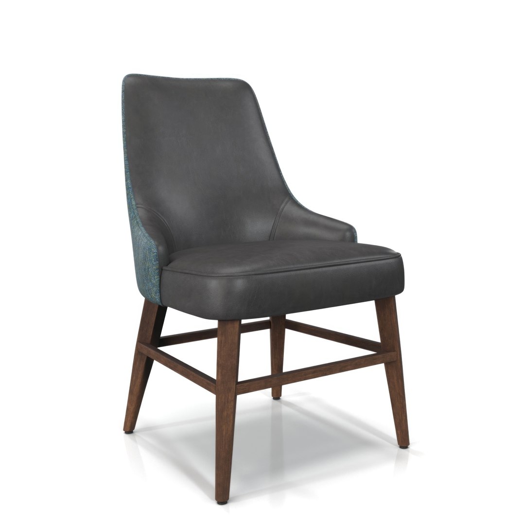 Leather Fabric Wood Base Dining Chair PBR 3D Model - TurboSquid 2227662