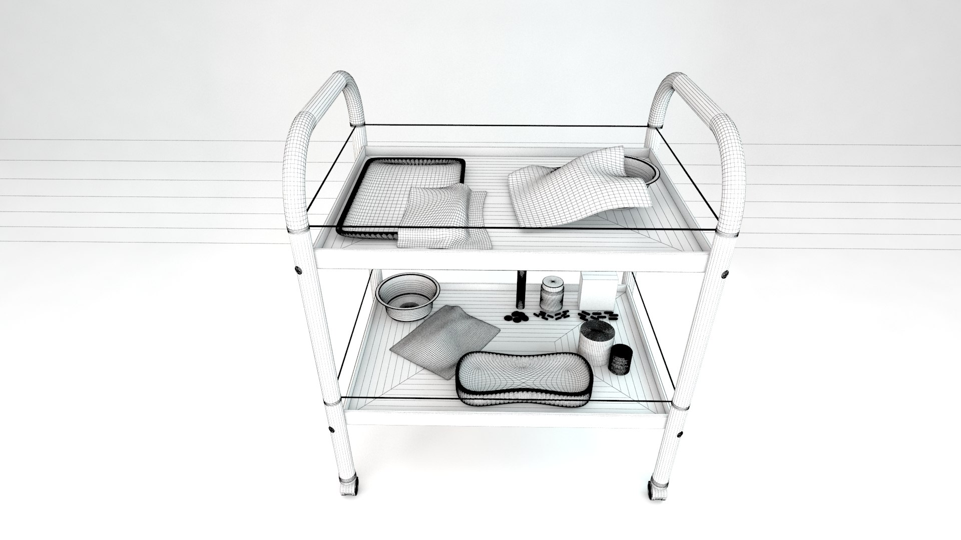 3d Medical Equipment Trolley Model