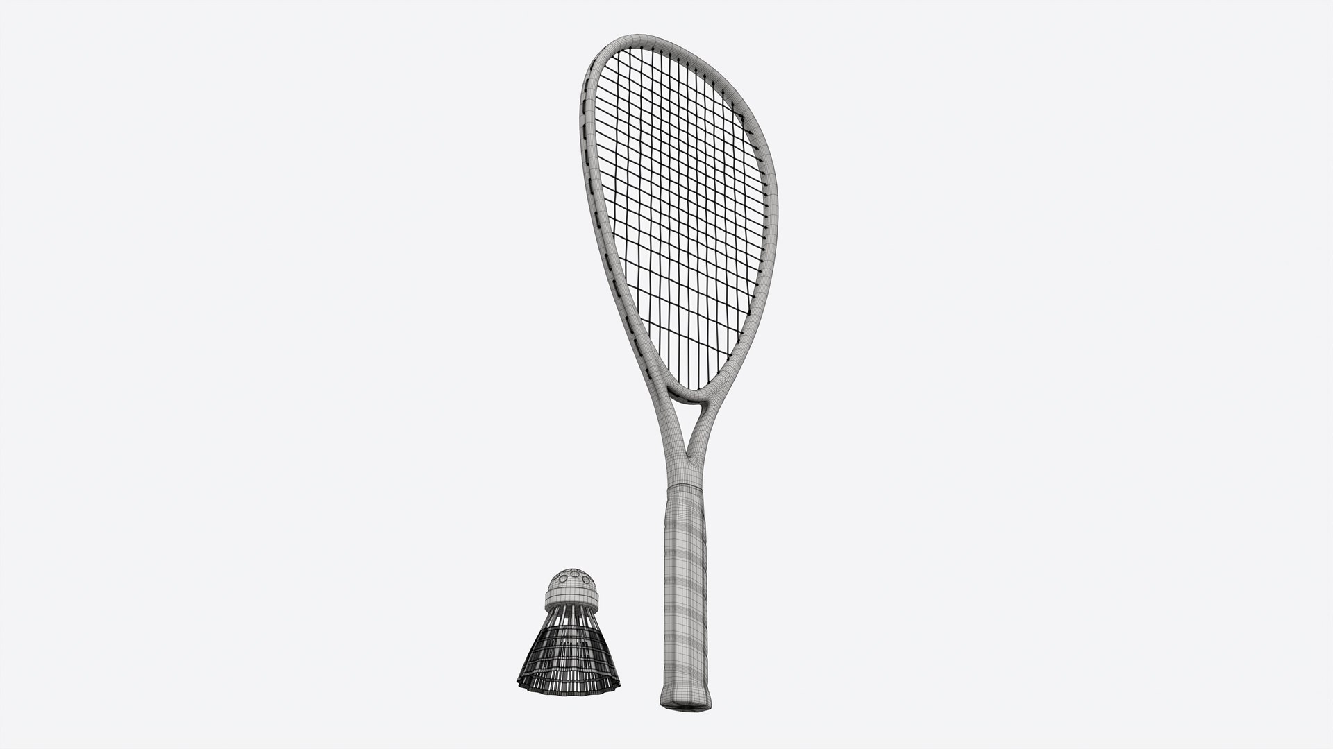 Speedminton Racquet With Shuttlecock 3D Model - TurboSquid 2116265