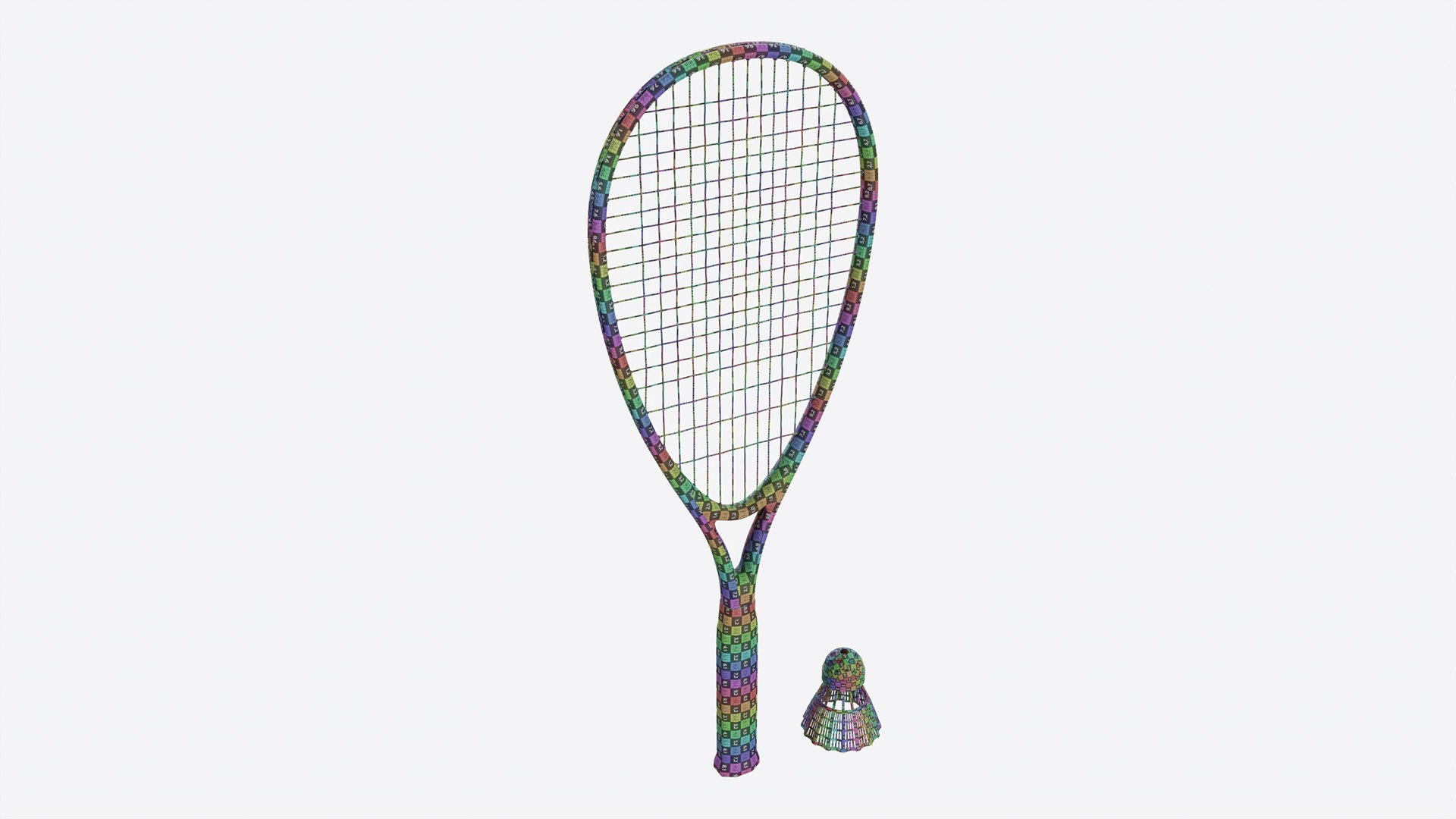 Speedminton Racquet With Shuttlecock 3D Model - TurboSquid 2116265
