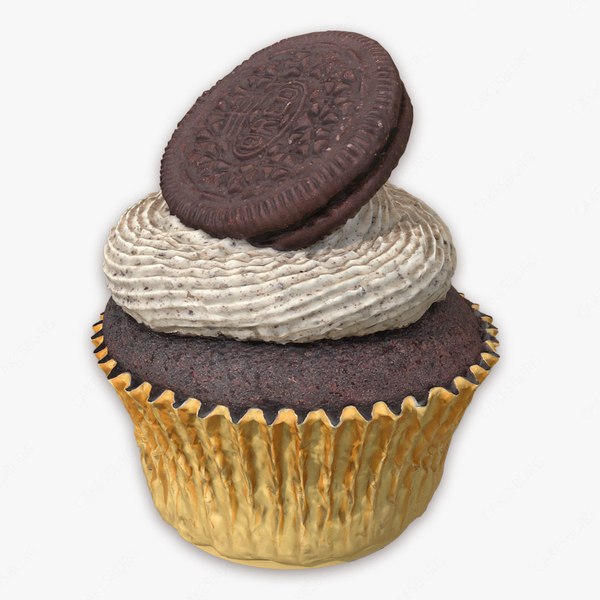 3D Oreo Cookie Cupcake - TurboSquid 1937101