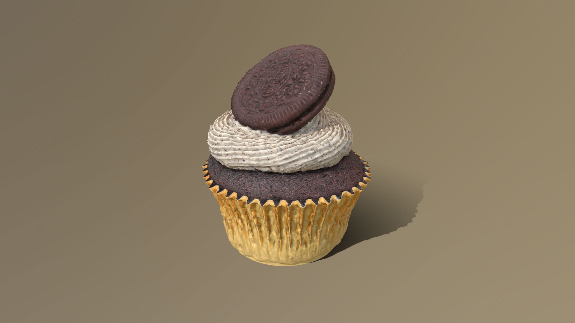 3D Oreo Cookie Cupcake - TurboSquid 1937101