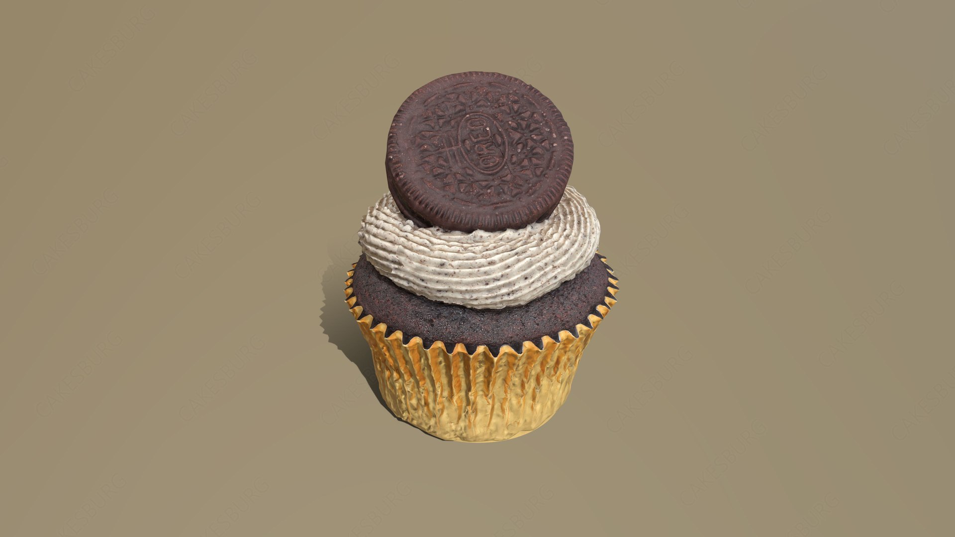 3D Oreo Cookie Cupcake - TurboSquid 1937101