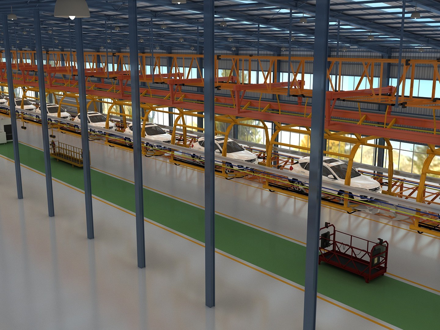 Automobile assembly workshop model - TurboSquid 1964451