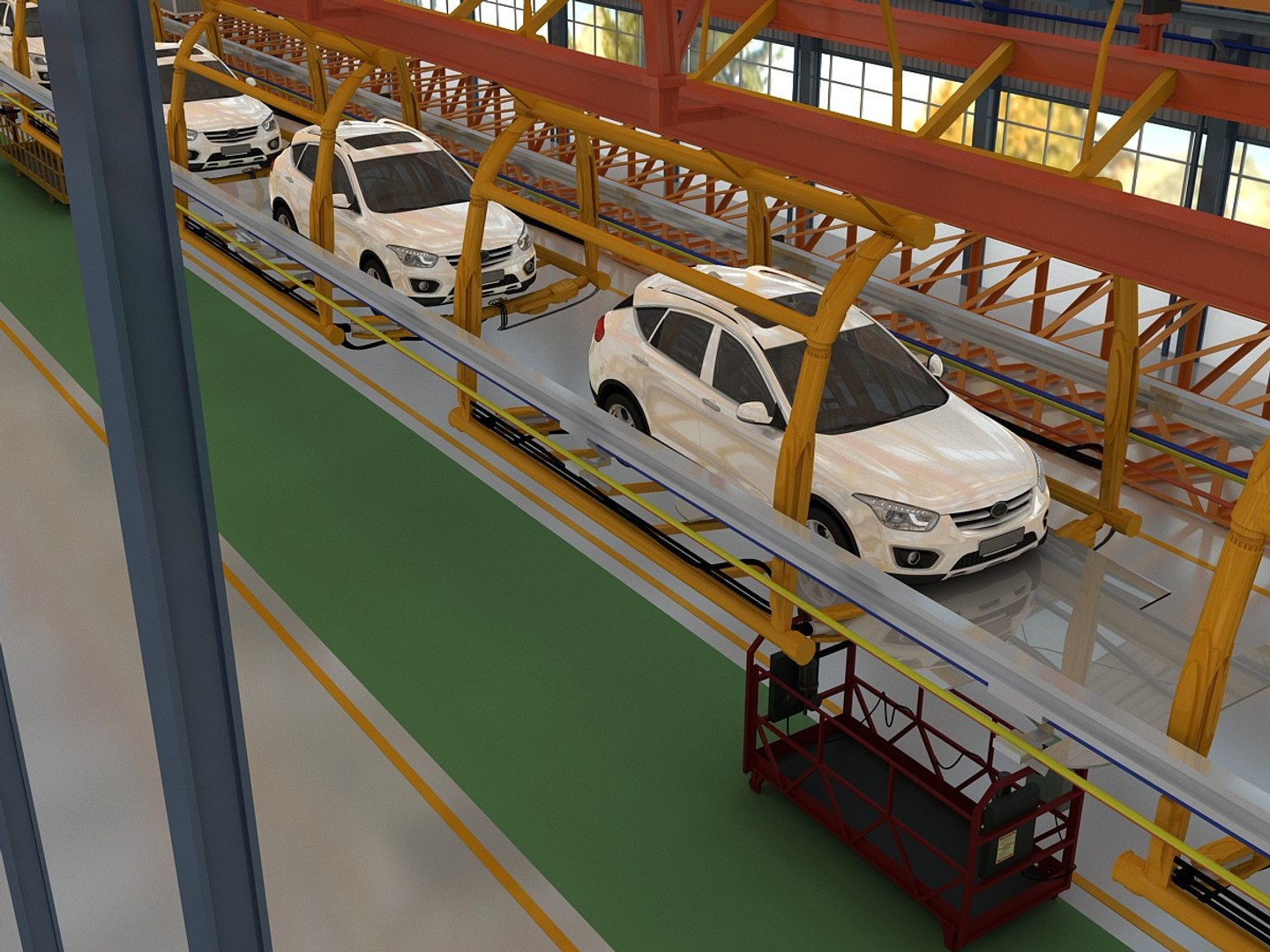 Automobile assembly workshop model - TurboSquid 1964451