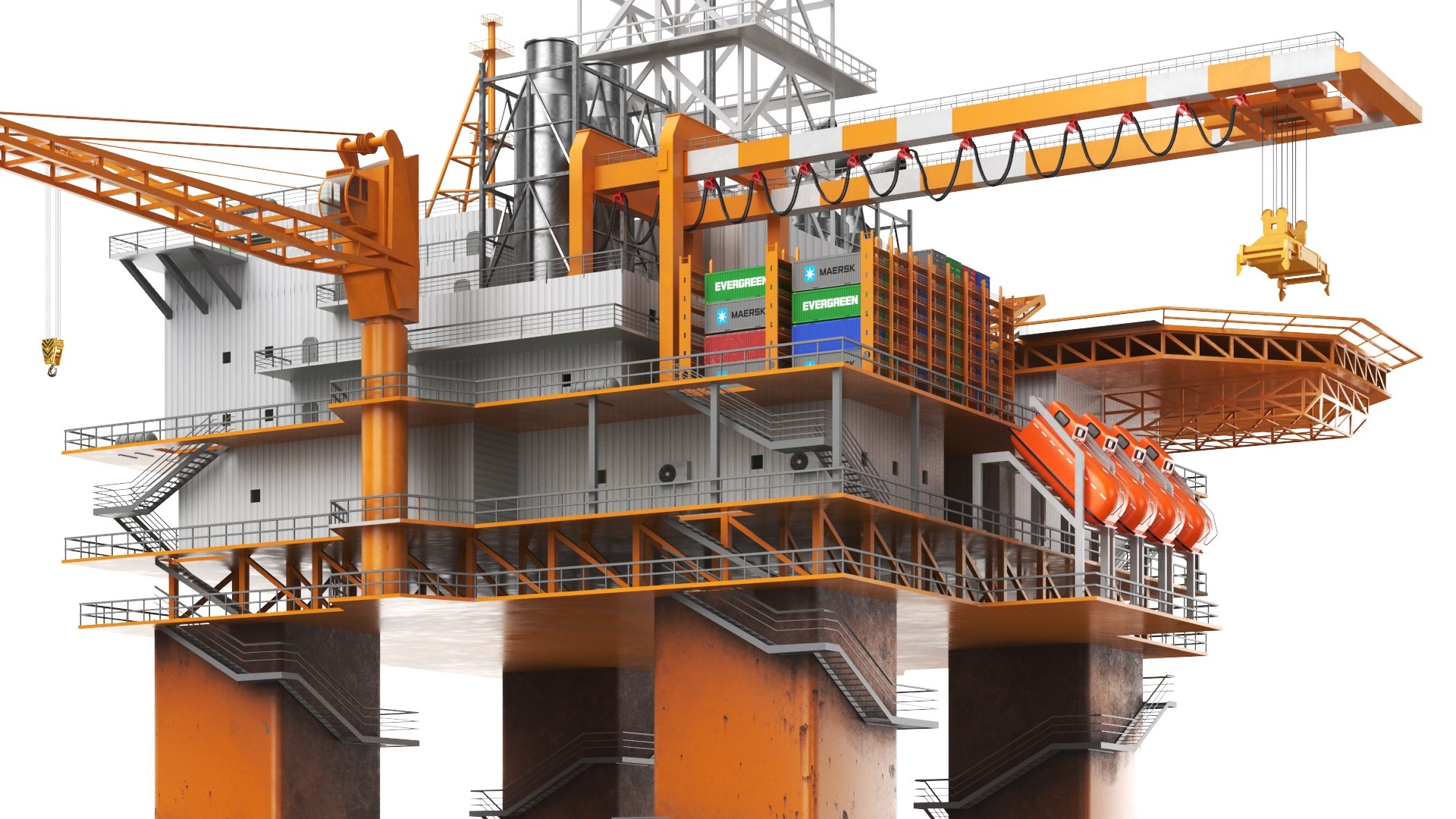 Detailed Oil Platfrom 3D - TurboSquid 2260181