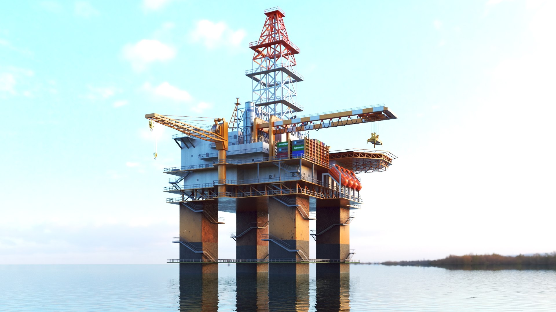Detailed Oil Platfrom 3D - TurboSquid 2260181